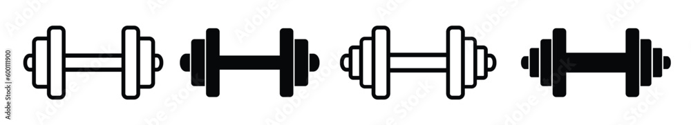 Vetor de Dumbbell weightlift gym equipment icon. bodybuilding heavy ...