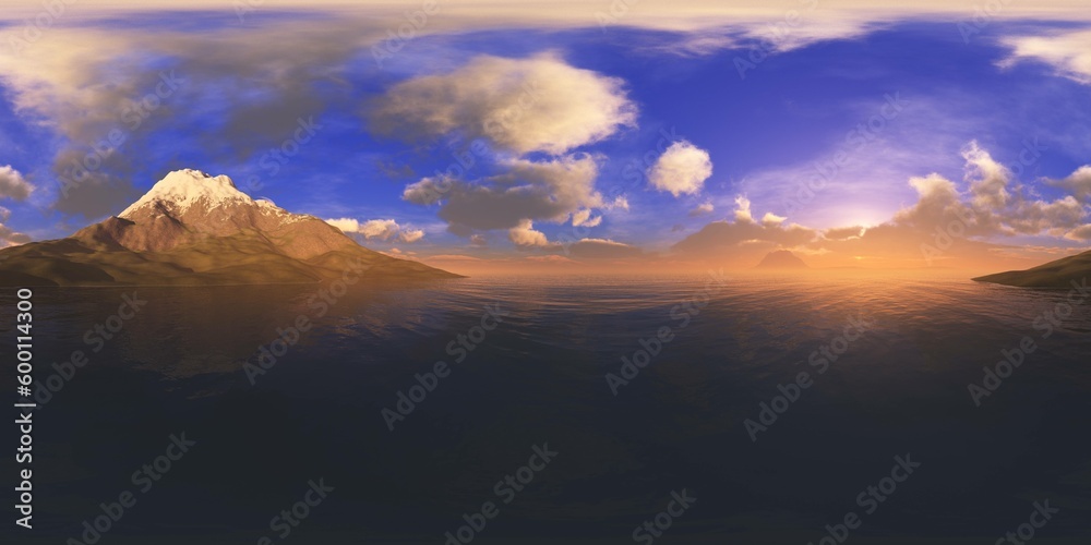 archipelago, sea bay, HDRI, environment map , Round panorama, spherical ...