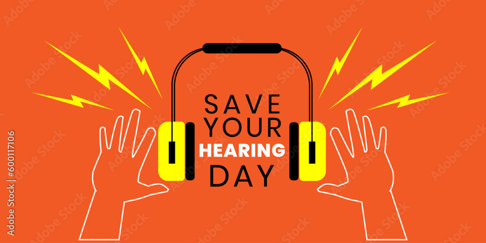 National Save Your Hearing Day, For Poster Template and Flyer Background, Vector Illustration ...