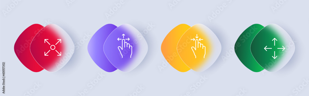 Zoom icon set. Magnification, reduction, search, find, minus, subtract ...