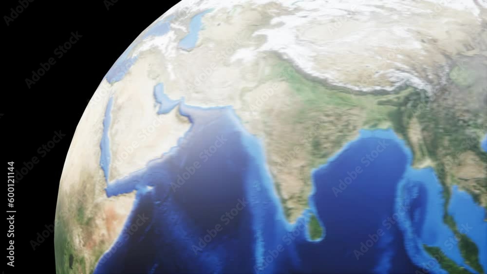 Seamless loop footage of planet earth whole round 3D orbital rotation ...