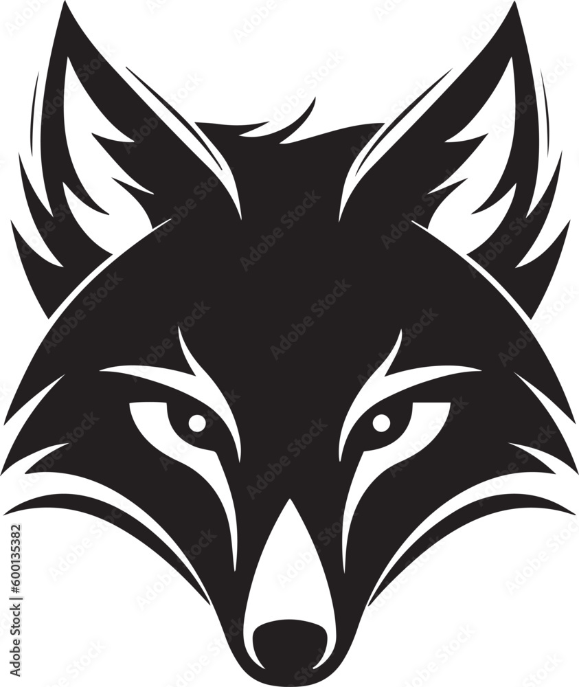 Fox head logo icon, fox face vector Illustration, on a isolated ...