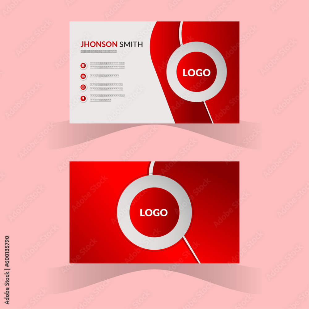 Double-sided creative business card template.Portrait and landscape ...