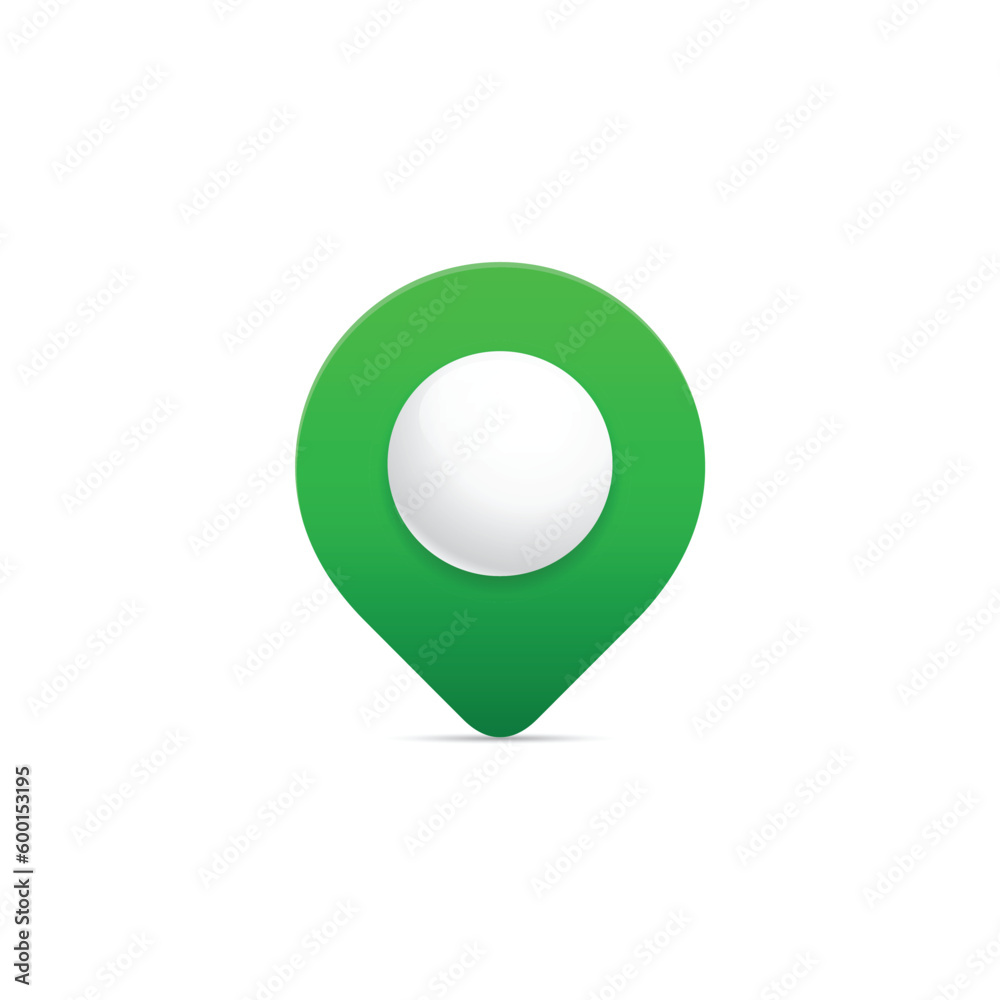 Green pin for marking location. User interface for navigation systems ...
