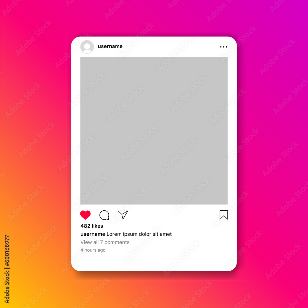 instagram post frame mockup template. social media and social network ...
