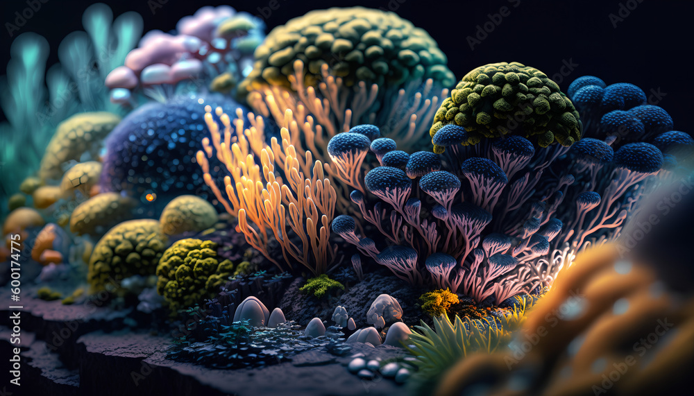 Extreme close-up of simplistic and stunning corals in a natural setting ...