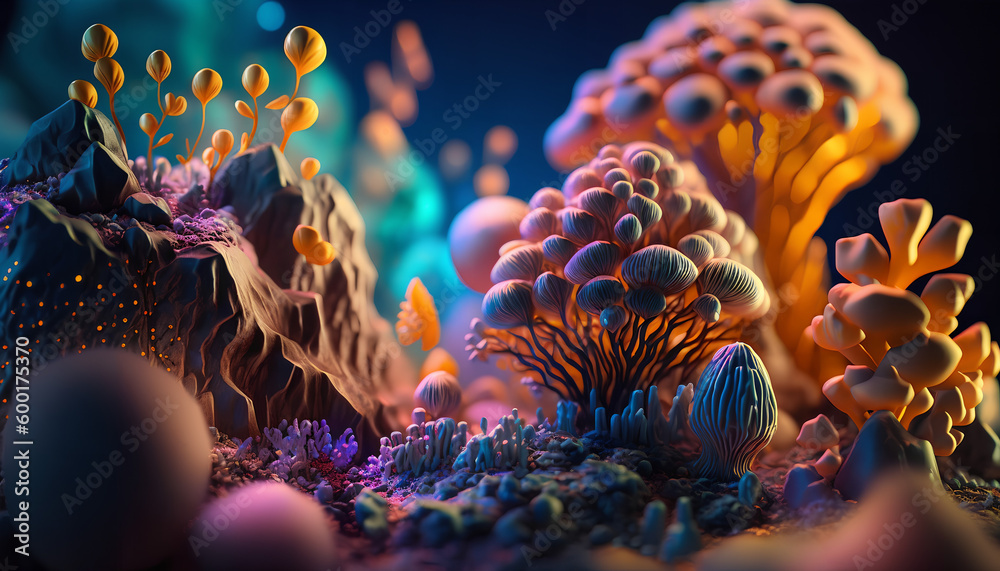 Extreme close-up of simplistic and stunning corals in a natural setting ...