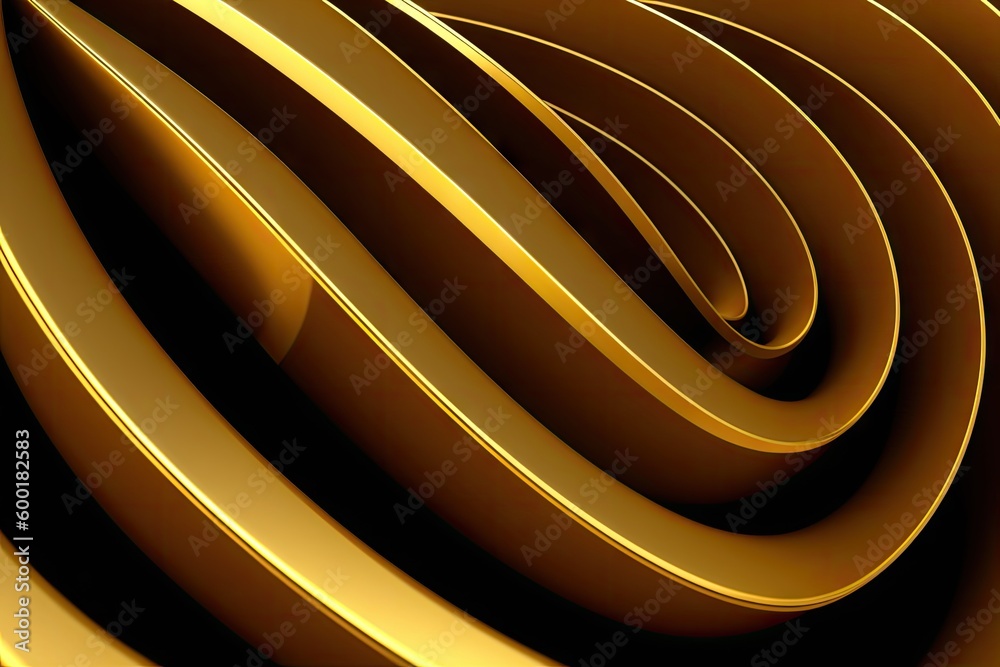 Geometric golden line shapes black luxury background. Modern glow gold ...