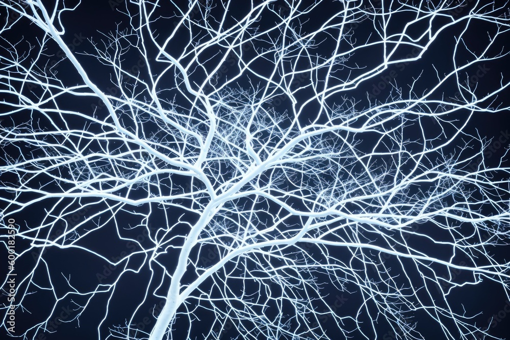 Neuron nerve cells as a tree branches. Neural network of human brain ...