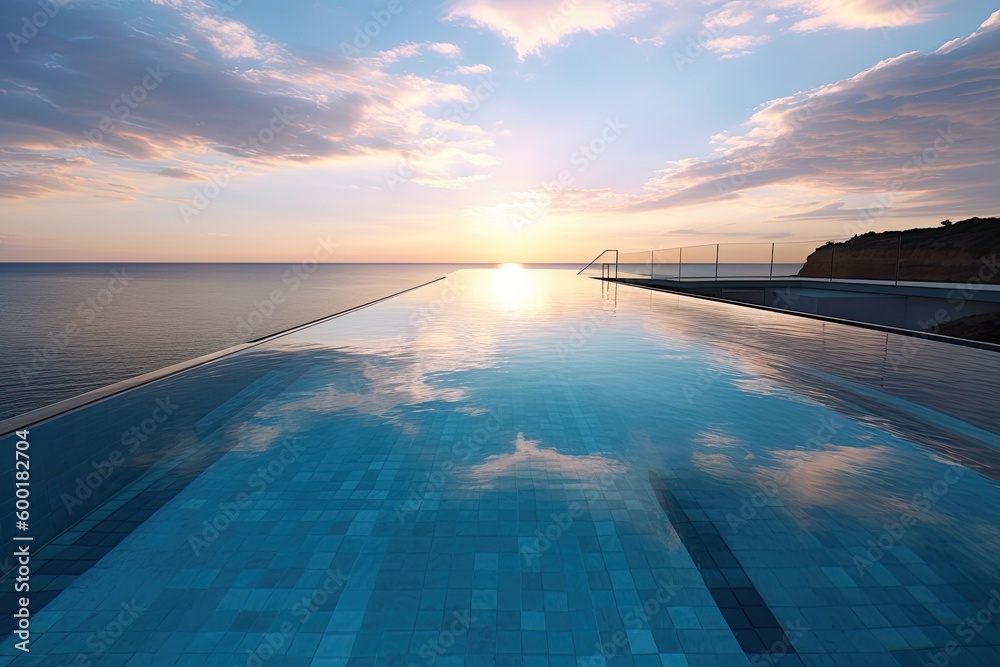 Luxurious infinity pool, featuring an edge that seems to merge with the ...