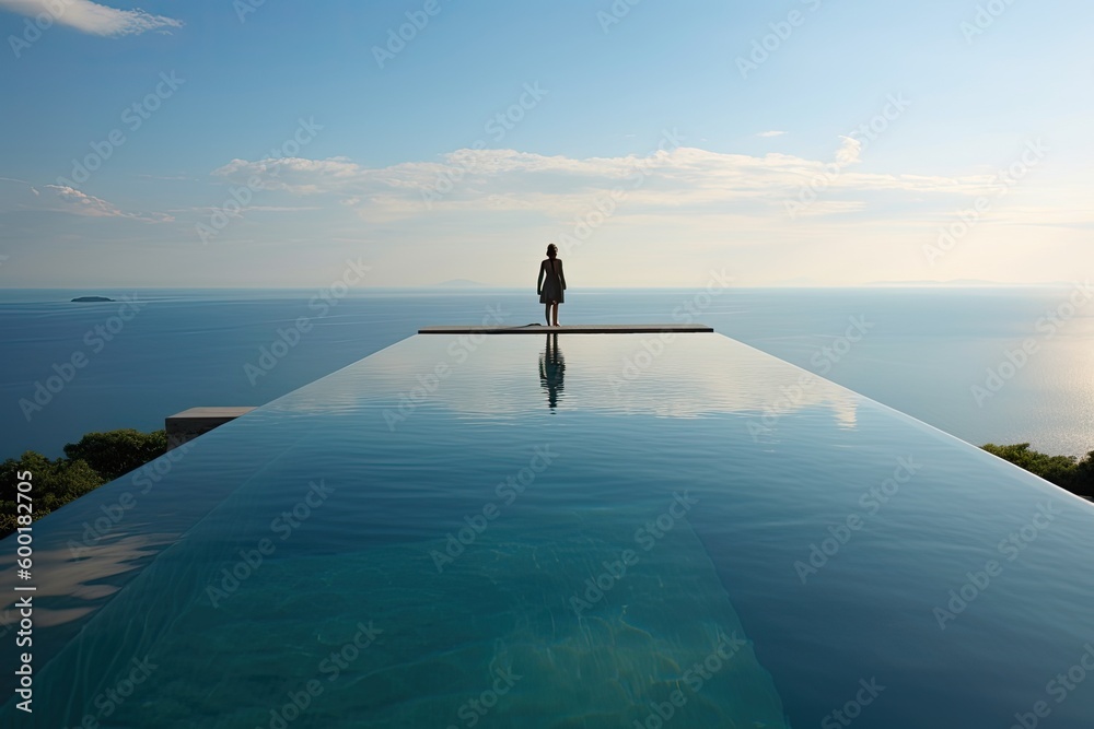 Luxurious infinity pool, featuring an edge that seems to merge with the ...