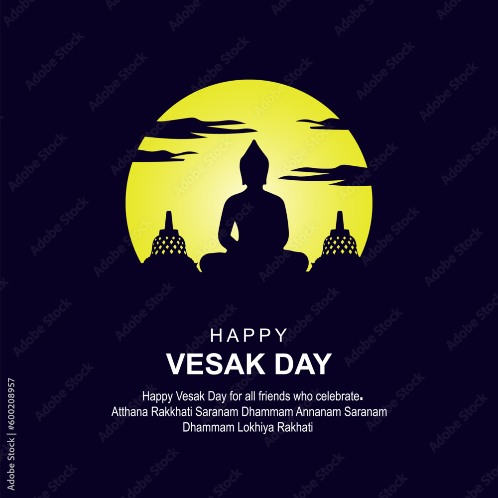 happy vesak day, greeting card and poster design for vesak day. Vesak ...