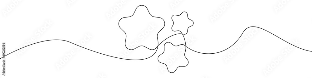 Stars sign line continuous drawing vector. One line Stars vector ...