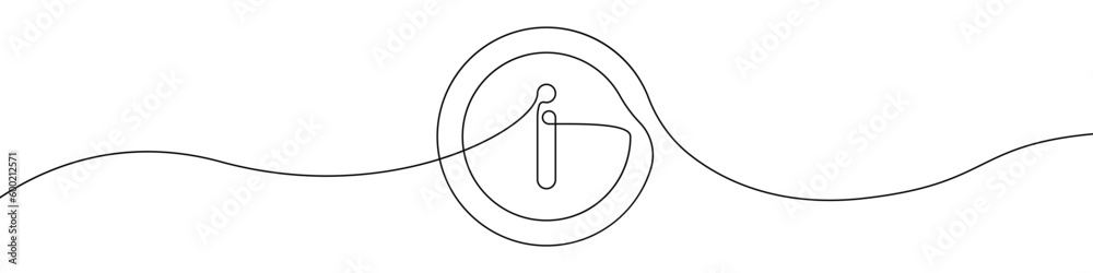 Information sign, Help sign line continuous drawing vector. One line ...