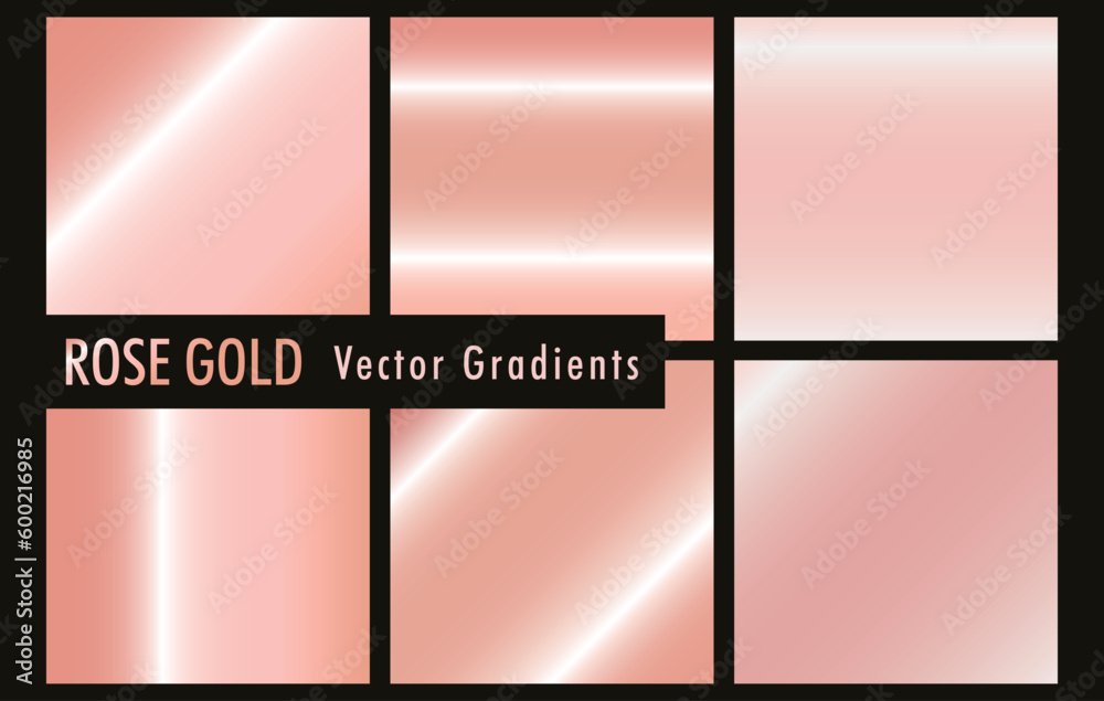 Rose gold gradient vector palettes Stock Vector | Adobe Stock