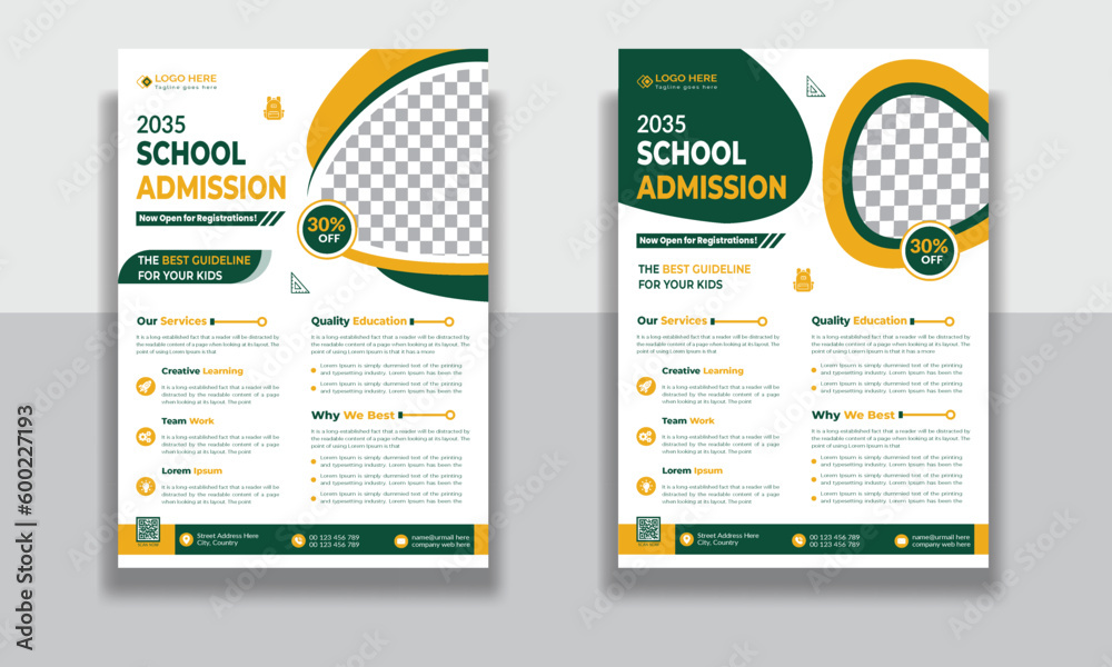 Creative professional and modern school flyer design, online school ...