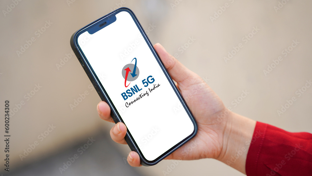BSNL 5G displayed on a mobile phone screen, also known as Bharat ...