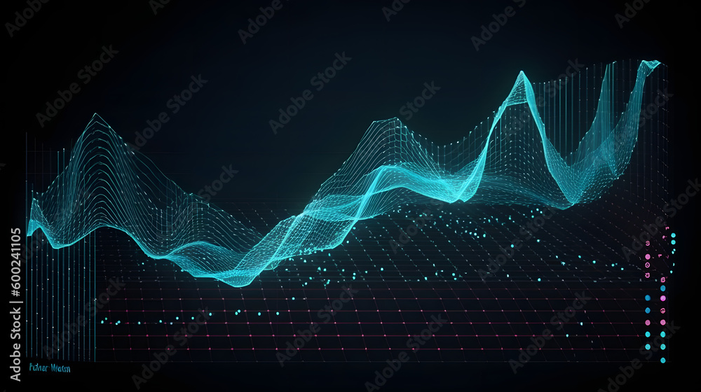 3-D data wave points stock market graph Stock Illustration | Adobe Stock