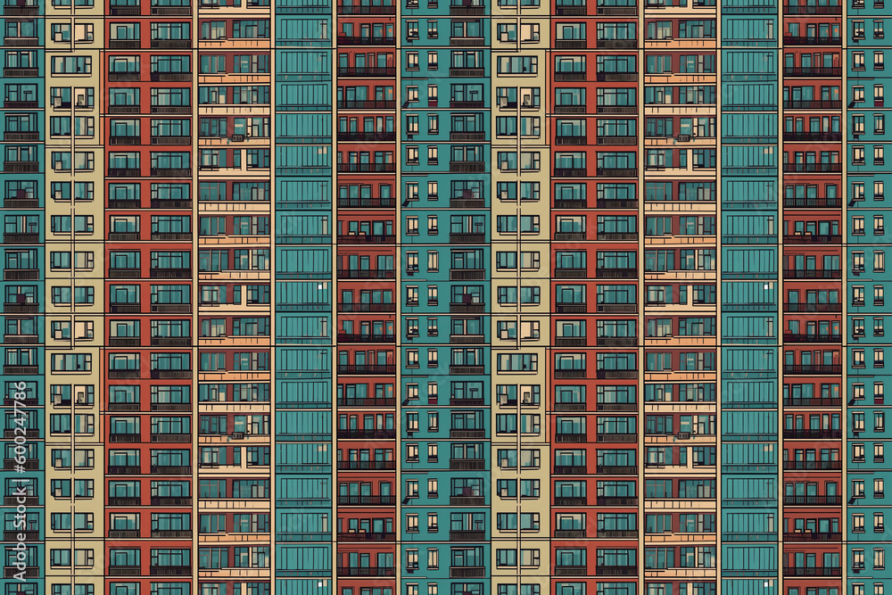 Windows of high-rise buildings with habitable apartment, concept of ...