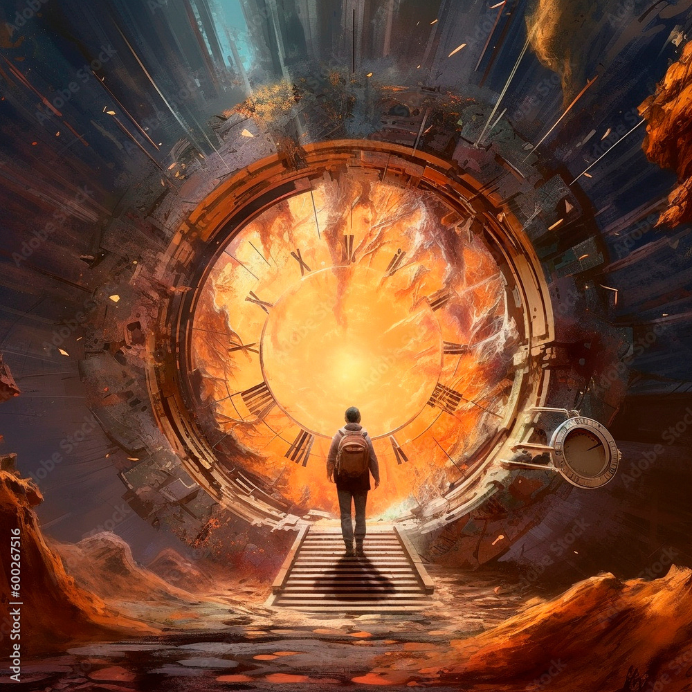 Time travel. Jump into the time portal in hours. High quality ...