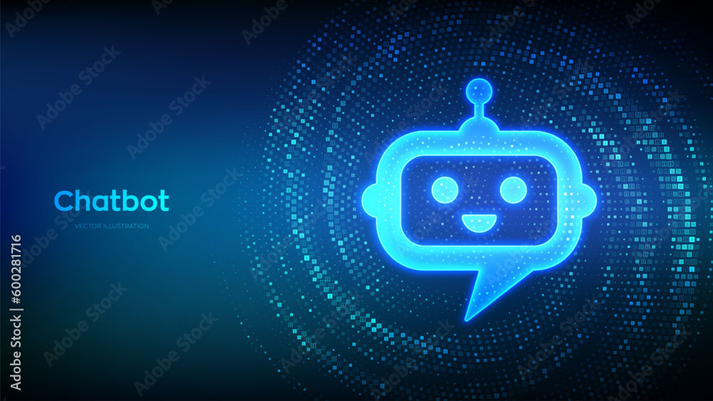 Robot chatbot head icon. Chatbot assistant application. Artificial ...