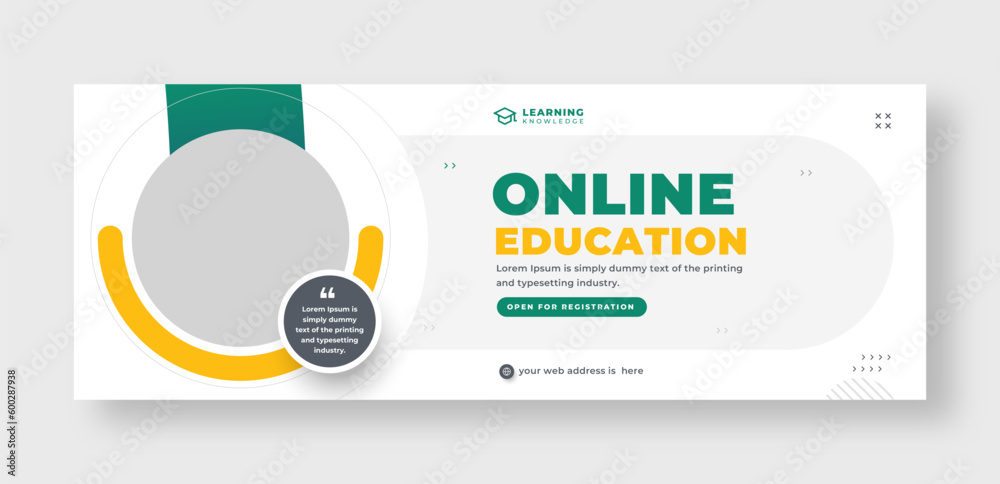 Online education social media facebook cover or web banner Stock Vector ...