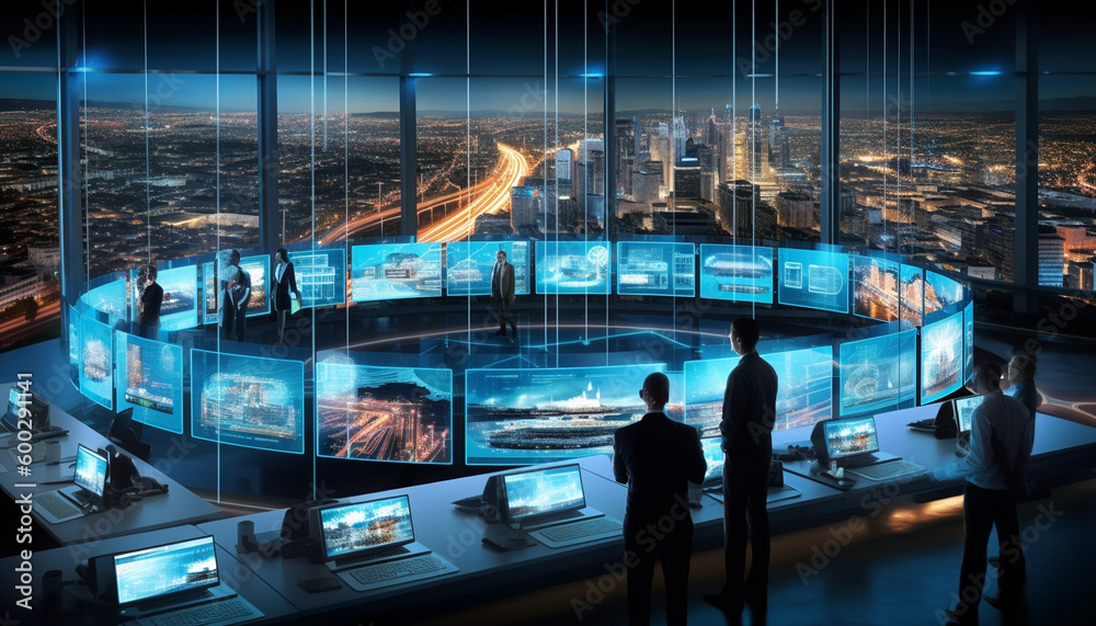 Smart City's Central Hub: Experts Monitor Infrastructure with High-Tech ...