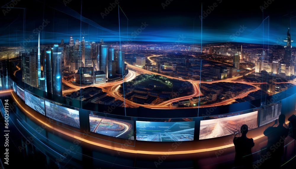 Smart City's Traffic Management System: Futuristic Central Hub with ...