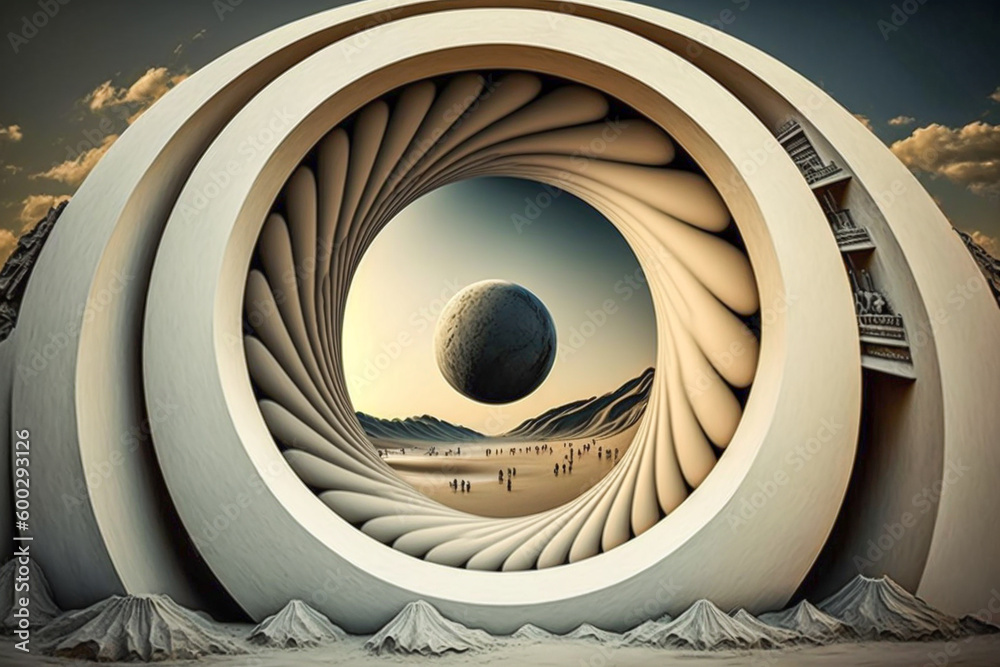 Circular Visions conceptual art. Large, mysterious and weird portal or ...