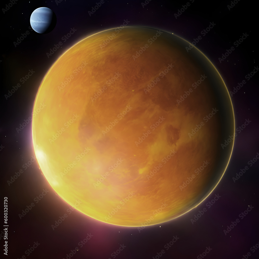 Exoplanet in outer space. Extraterrestrial solar system. Generative ...