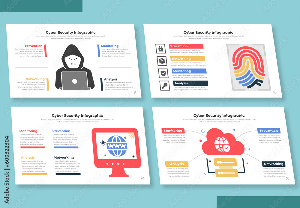 Cyber Security Infographic Presentation Stock Template | Adobe Stock