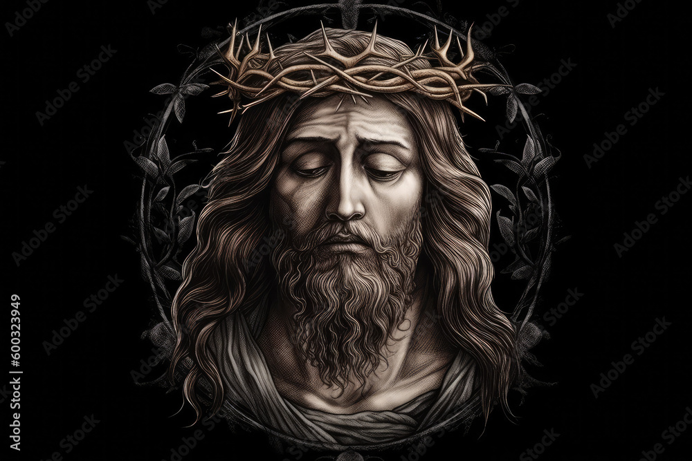 Jesus Christ Tattoo ,Jesus Christ wearing a crown of thorns. Symbol of ...