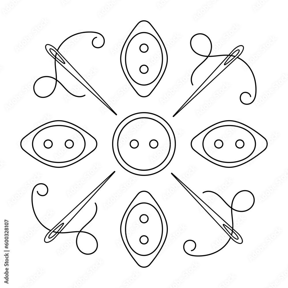 Needle And Thread Spool Drawing Sketch Coloring Page