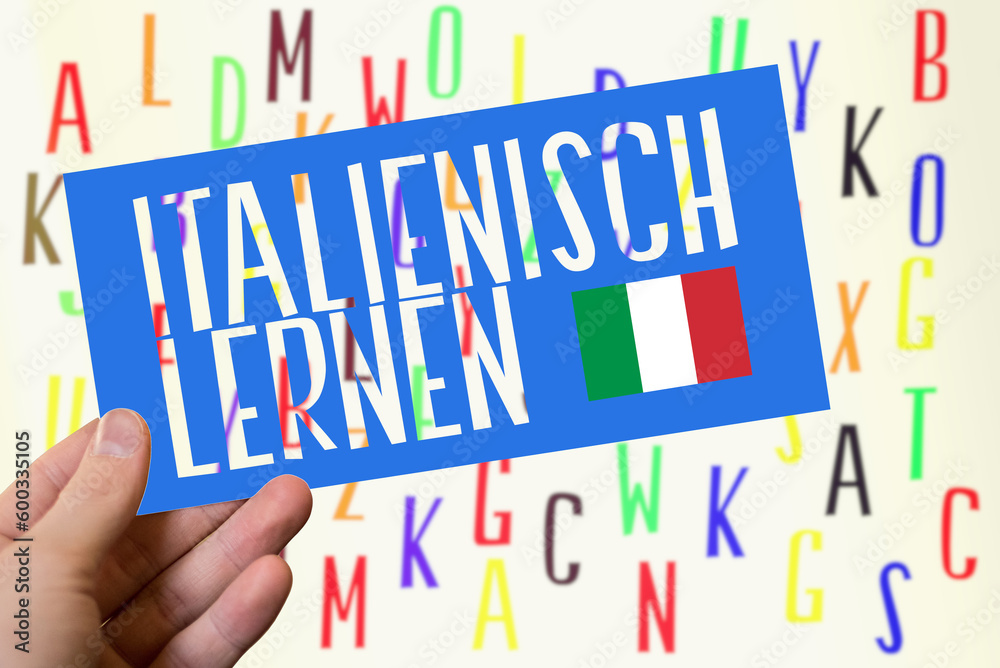 Verschiedene Buchstaben und Text Italienisch Lernen Stock Photo | Adobe ...