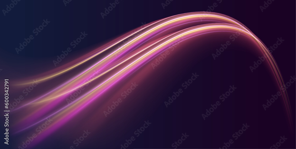 Futuristic neon light line trails. bright sparkling background ...