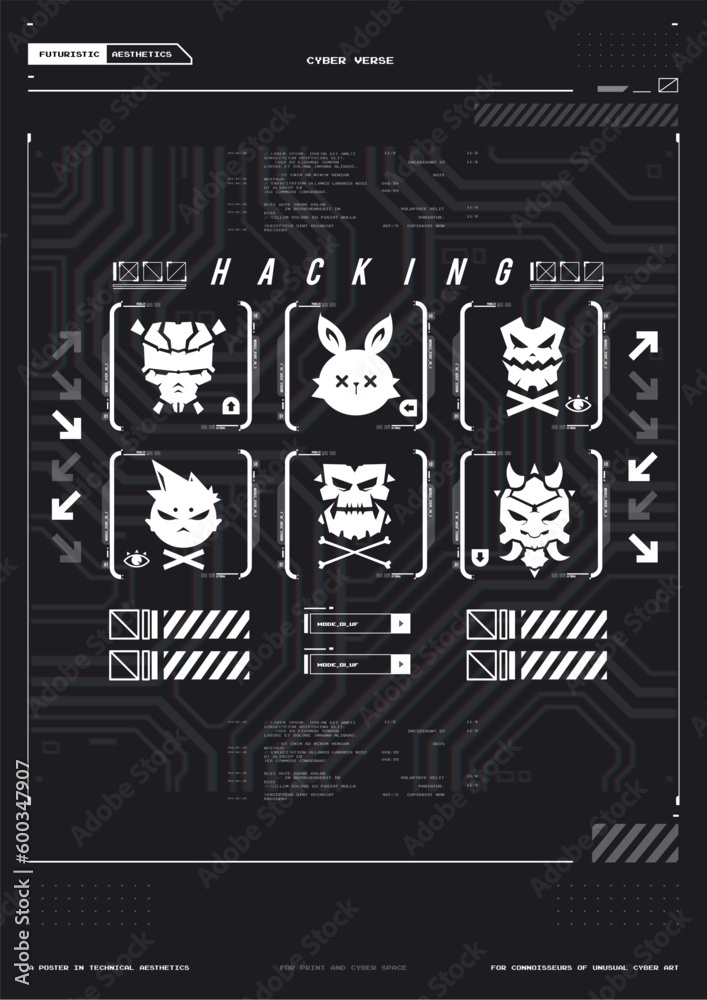 Cyber culture, Cyberpunk futuristic poster. programming and virtual ...