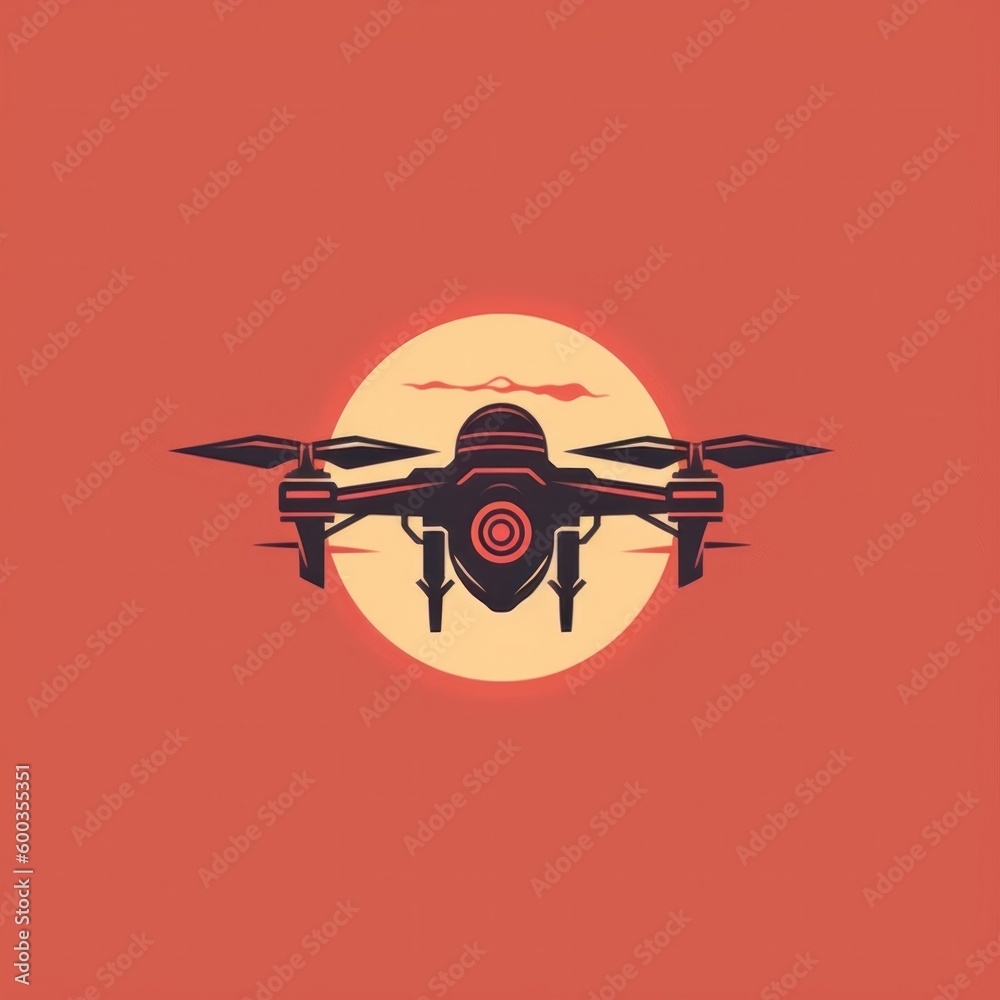 drone logo on neutral background with sense of technology.Generater by ...