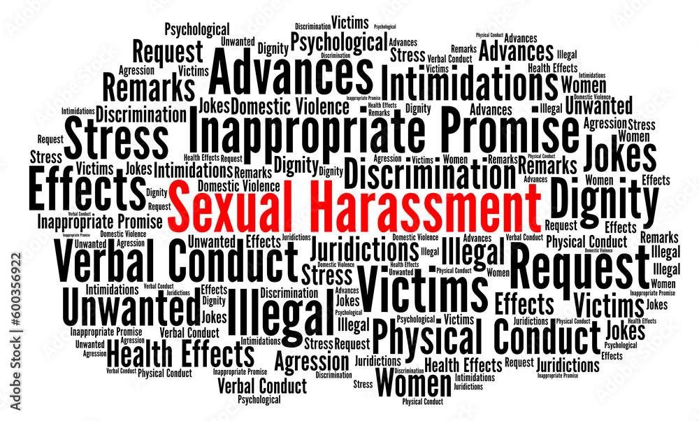 Sexual harassment word cloud concept Stock Illustration | Adobe Stock