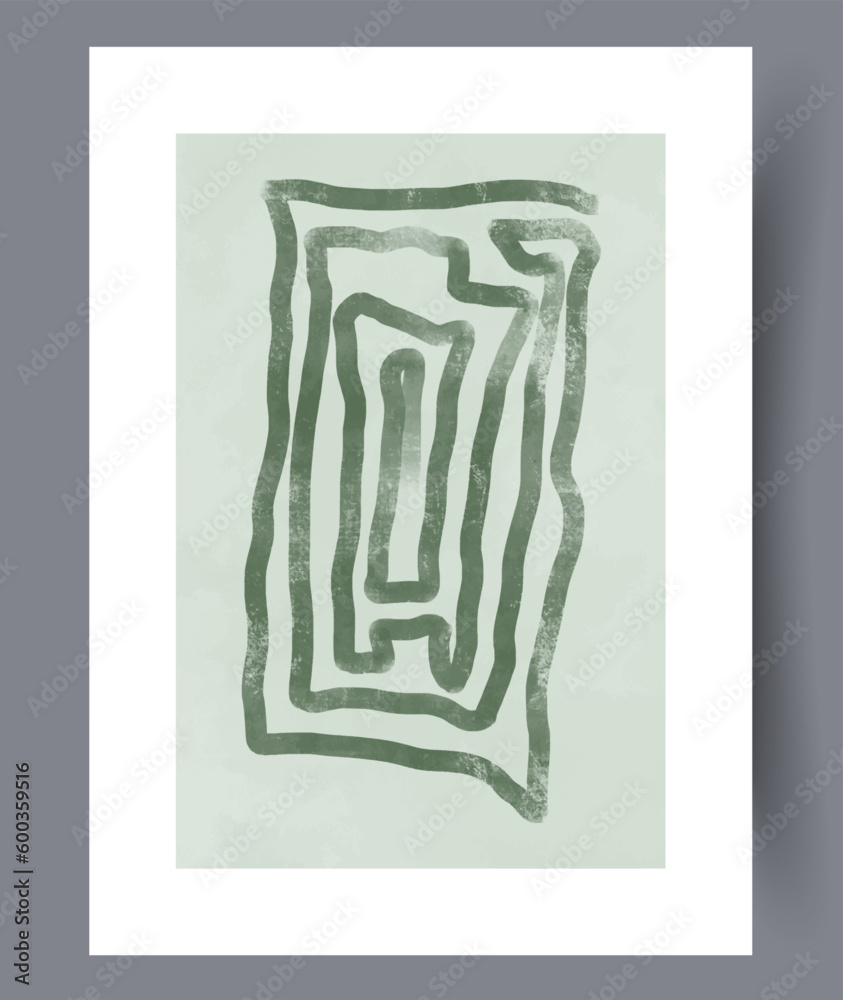 Abstract labyrinth aesthetic puzzle wall art print. Wall artwork for ...