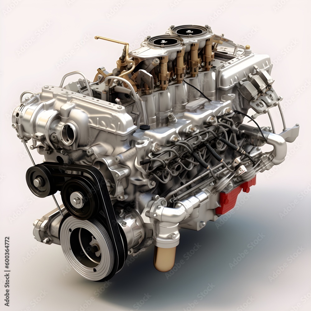 Car engine design plan over white background. Created with Generative ...