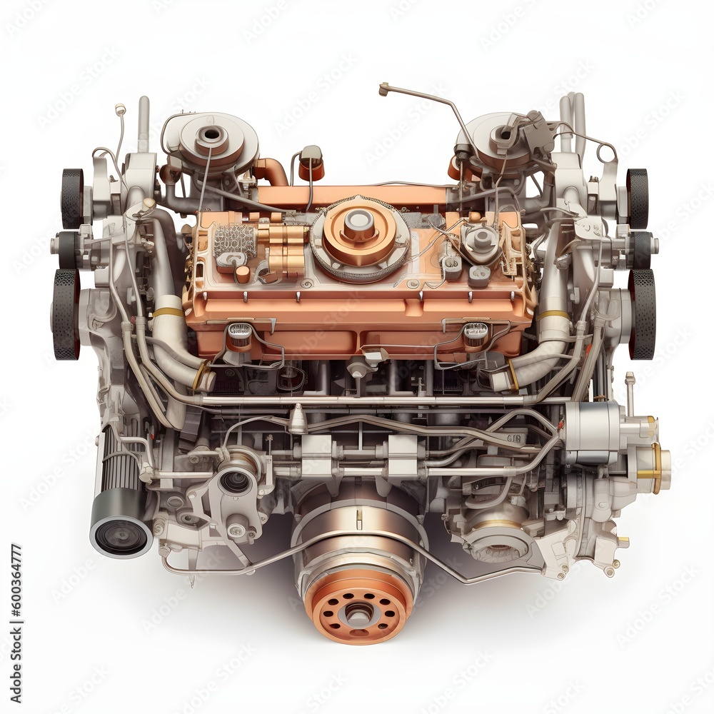 Car engine design plan over white background. Created with Generative ...