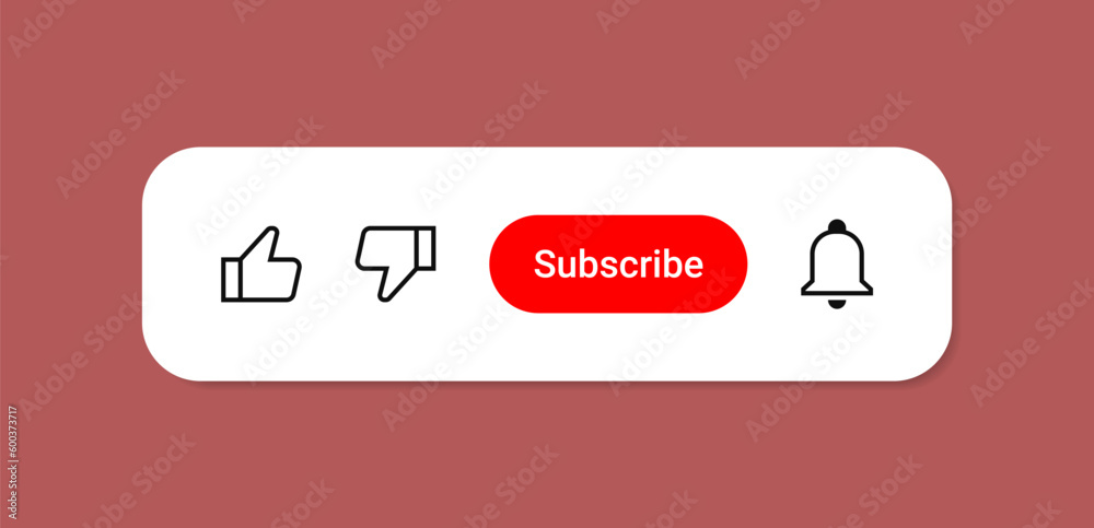 youtube subscribe button with like icon and notification bell alarm ...