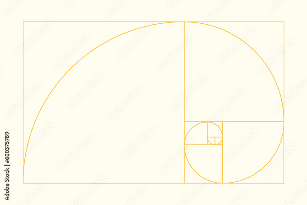 Golden ratio icon. Gold proportion. Geometry line spiral isolated on ...