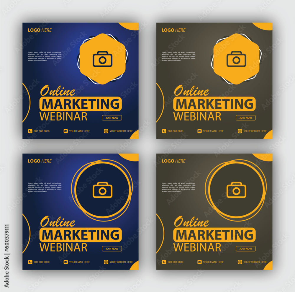 Business webinar flyer template. Flyer, social media post, facebook ...