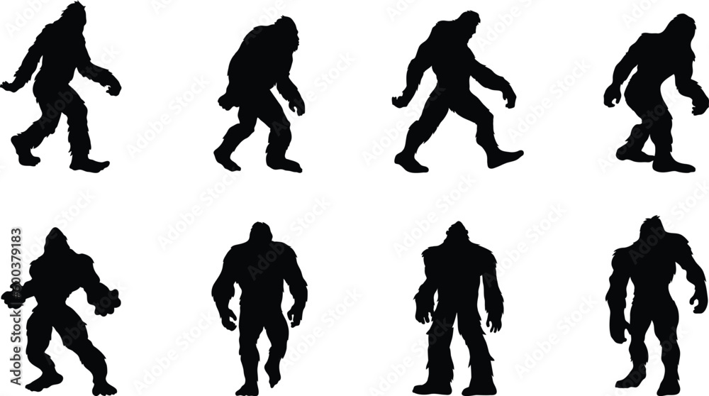 silhouettes of Yeti Outline Bundle: Vector Graphics Stock Vector ...