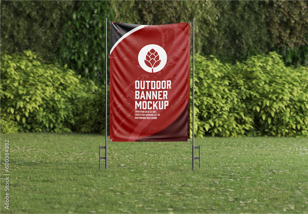 Outdoor Banner Scene Mockup Stock Template | Adobe Stock