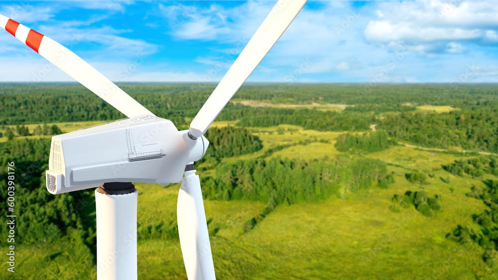 Wind turbine. Generator for generating electricity. Fragment wind ...