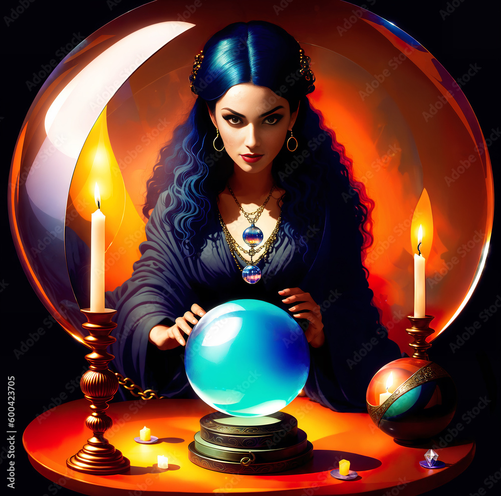 Enchanting Seer: A Mystic and Ethereal Depiction of a Woman with a ...