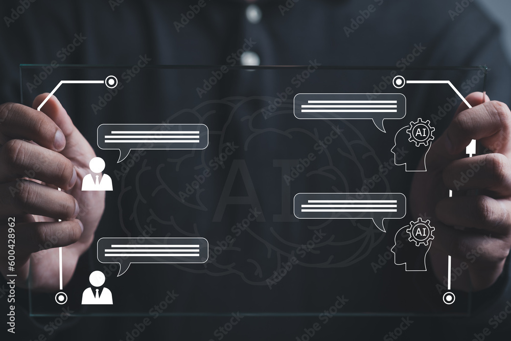 Ai chat bot communicate and interact to businessman provide smart data ... Ai chat bot communicate and interact to businessman provide smart data ...