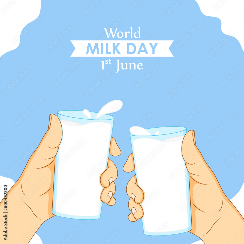 Vector illustration of World Milk Day 1 June social media story feed ...